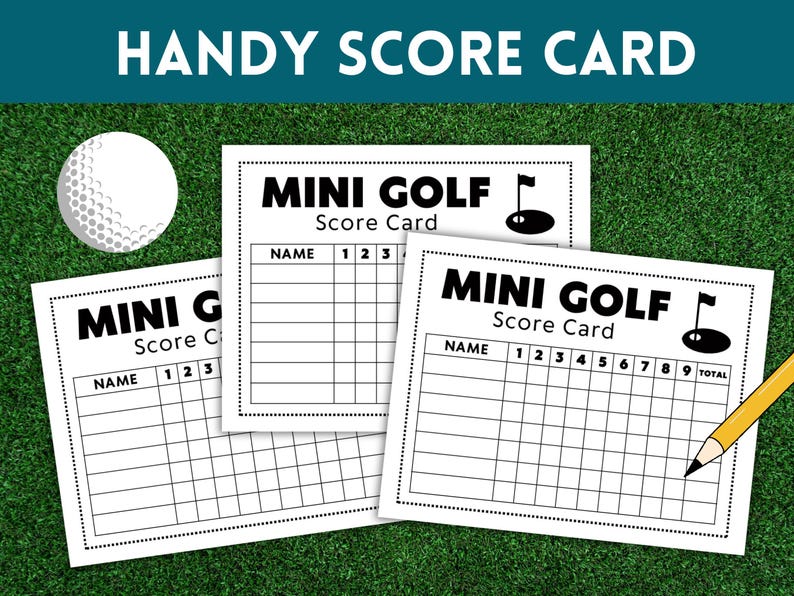 Printable Mini Golf Score Card, Mini Golf Putt Putt Party Score Sheet ...