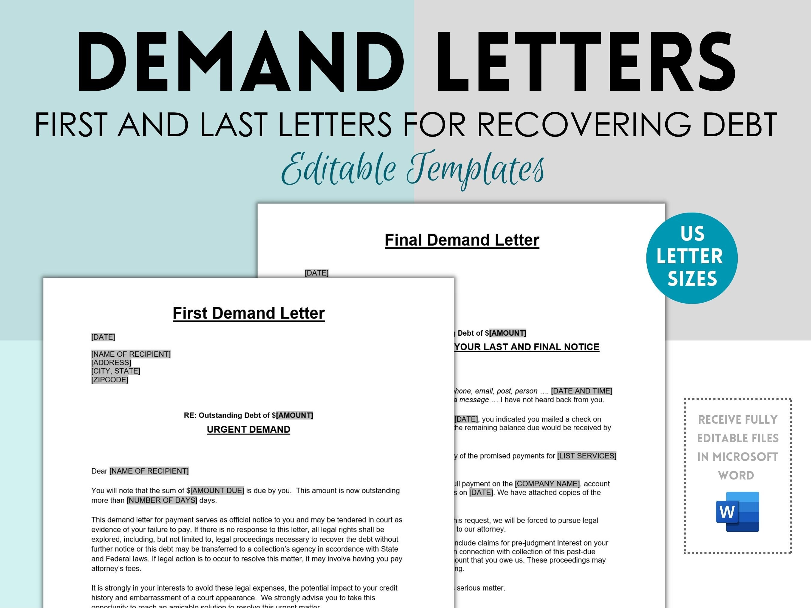 Demand Letter, Demand Letter Template, Letter of Demand, Debt ...