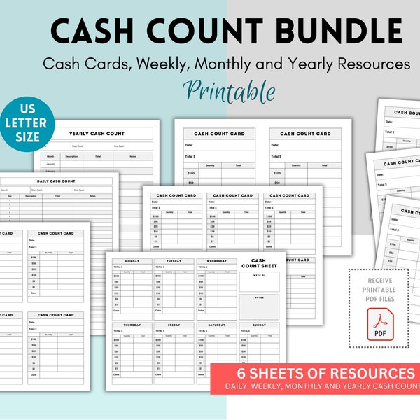 Cash Breakdown Count Sheet - Etsy