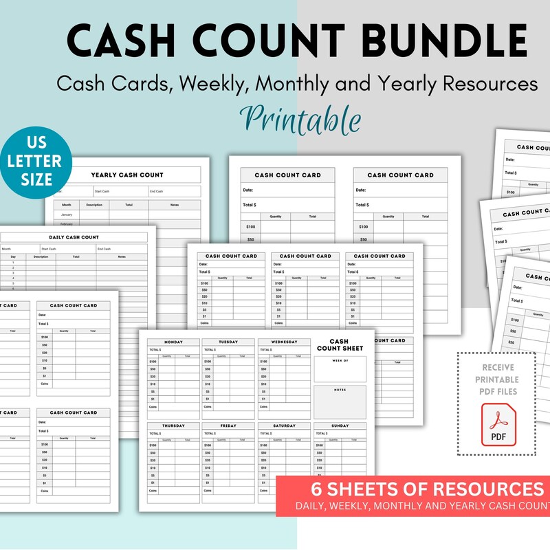 Cash Drawer Count Sheet - Etsy