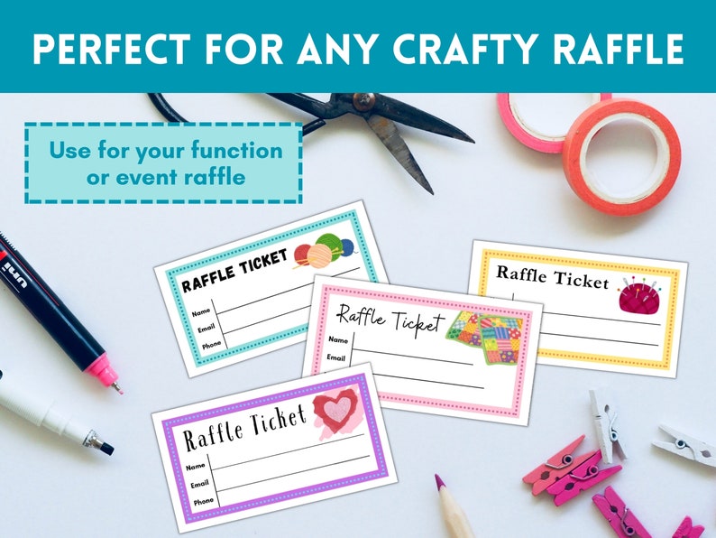 Raffle Ticket, Printable Raffle Prize, Enter to Win Ticket, Quilt ...