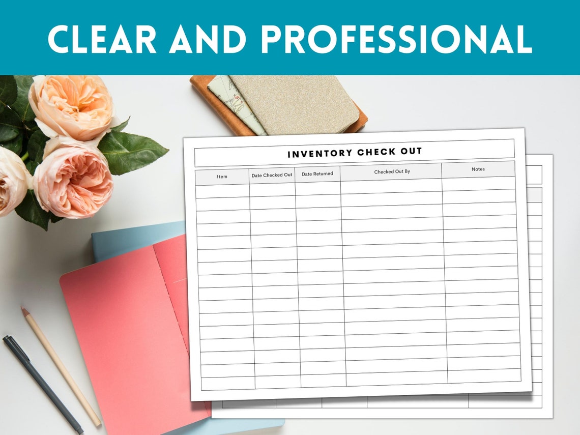 Inventory Check Out Sheet, Inventory Sign Out Sheet, Inventory Tracker ...