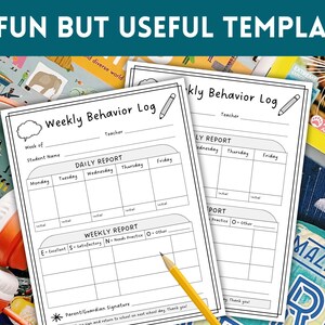 Weekly Daily Behavior Chart, Behavior Chart, Parent Teacher ...