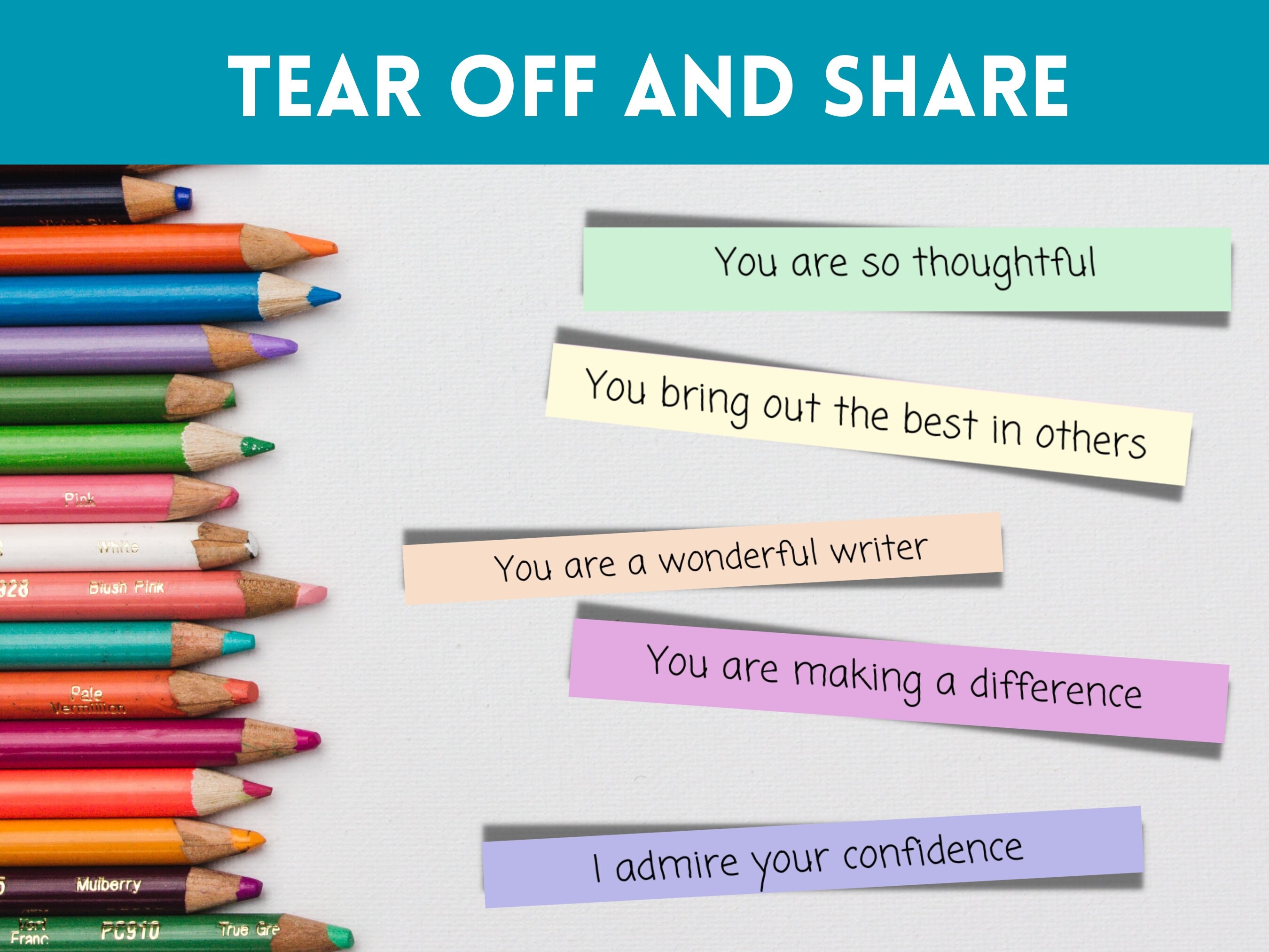 Printable Tear off Compliments, Random Acts of Kindness Activity ...