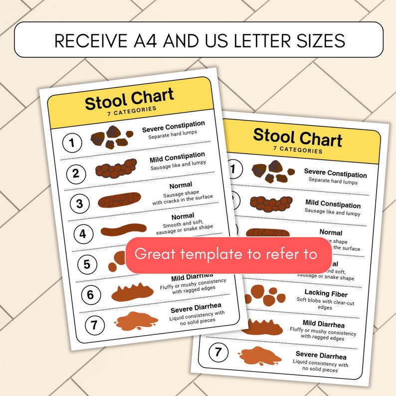 Stool Chart, Bristol Stool Chart Poster, Bowel Movements, Stool Health ...