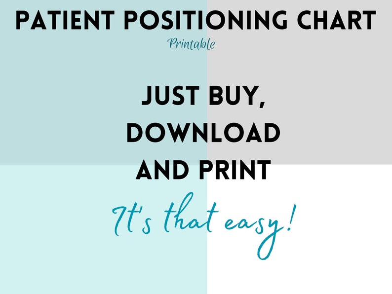 Patient Positioning and Turn Chart, Patient Repositioning Chart ...