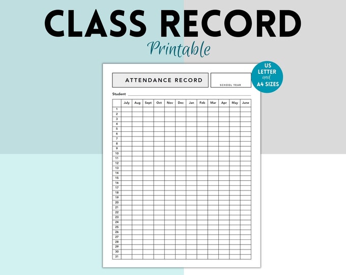 Homeschool Planner, Classroom Attendance Sheet, Teacher Log, Digital ...