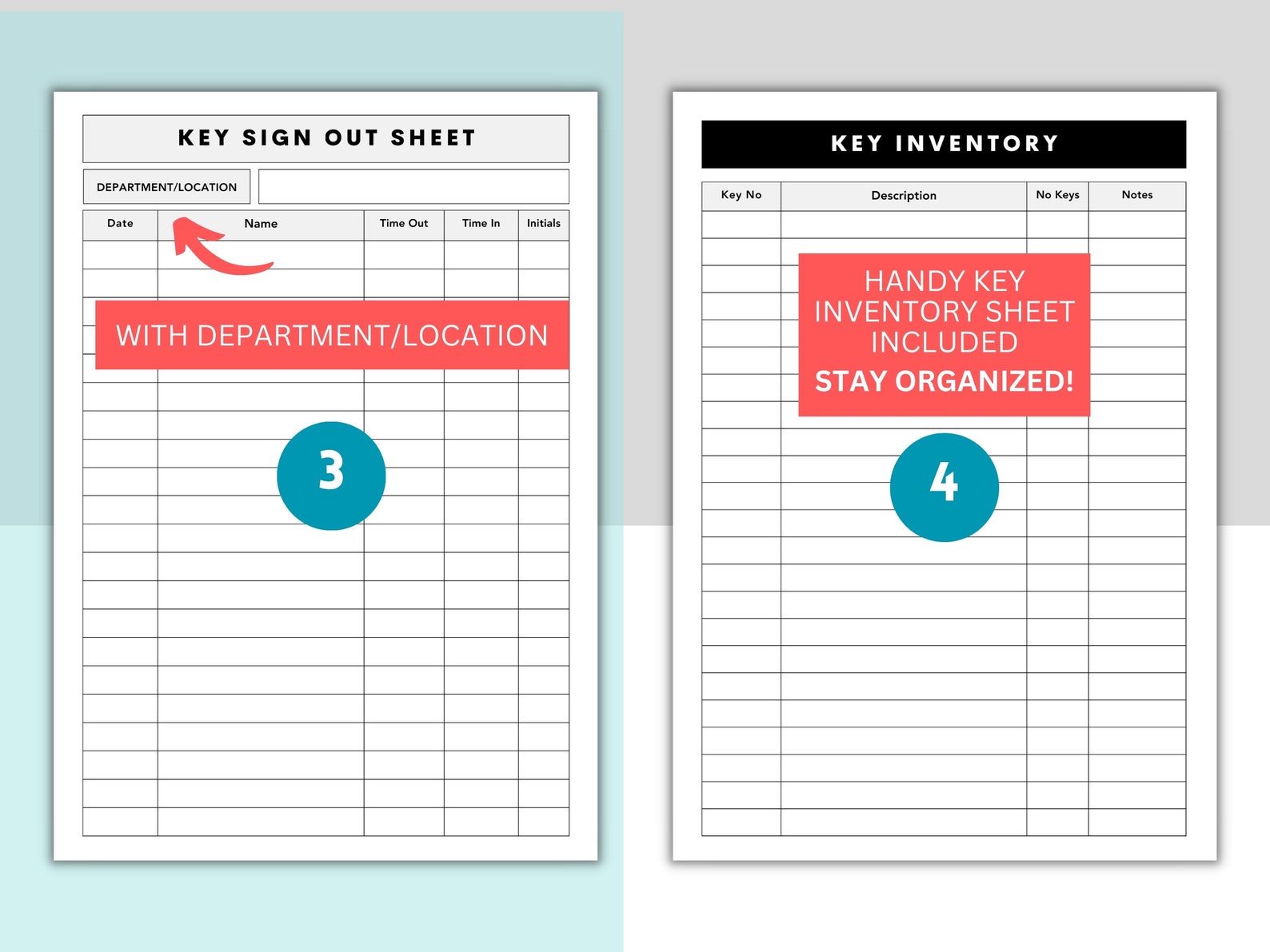 Key Sign Out Sheet, Key Signature List, Contact List, Sign in Out Form ...