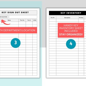 Key Sign Out Sheet, Key Signature List, Contact List, Sign in Out Form ...
