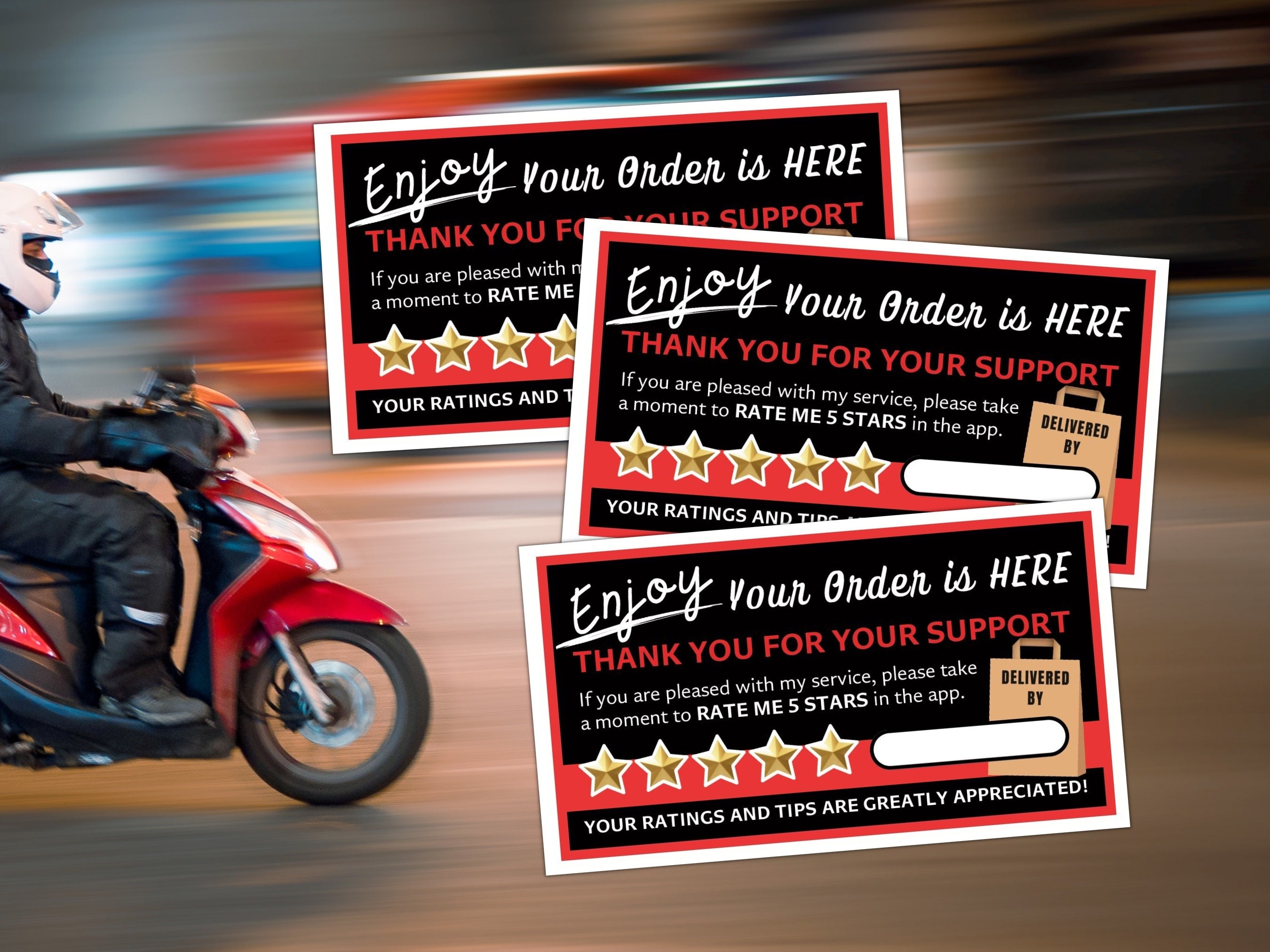 Doordash Delivery Rating Cards, Food Delivery Driver, Doordash Customer ...