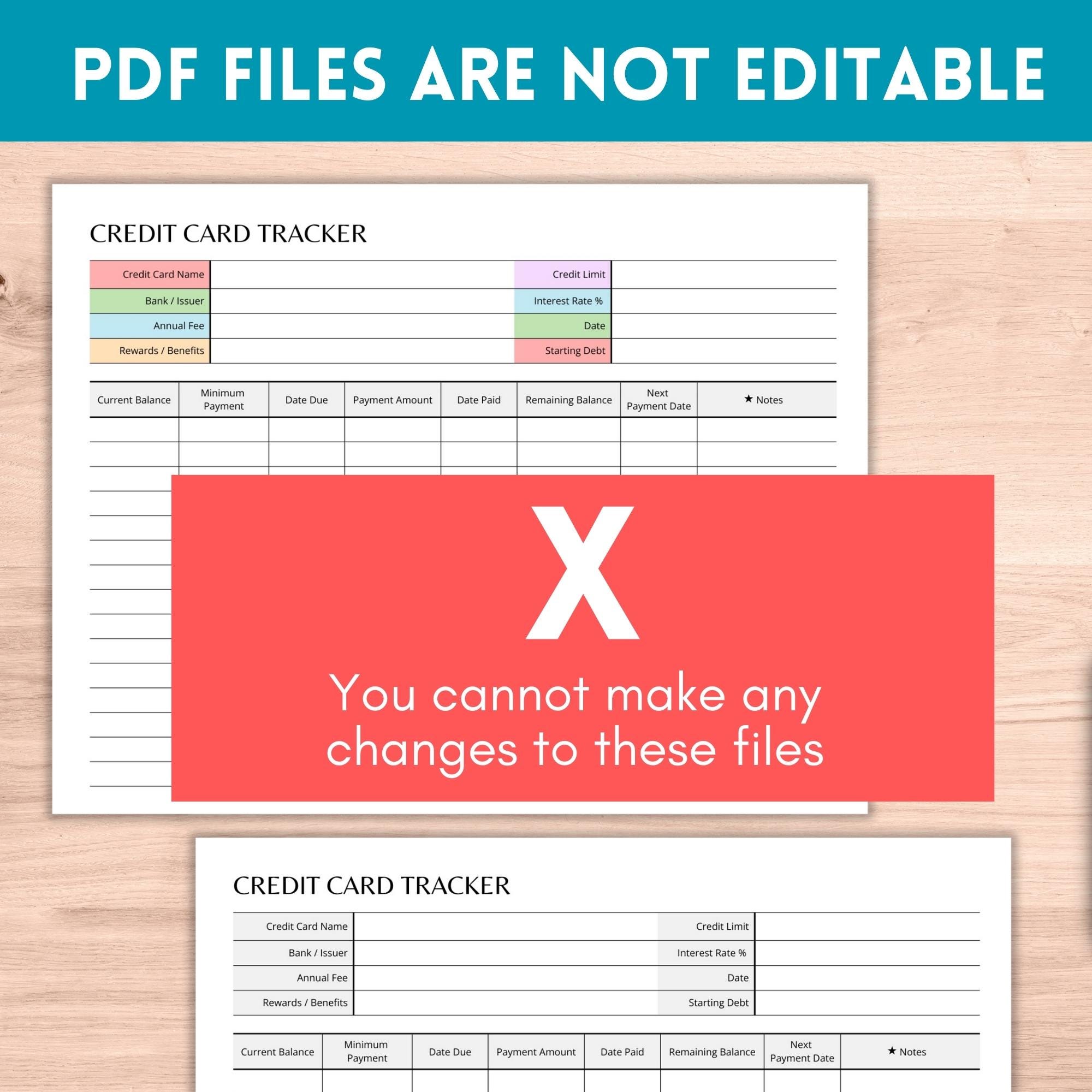 Credit Card Tracker, Credit Card Planner, Debt Free Journey, Finance ...