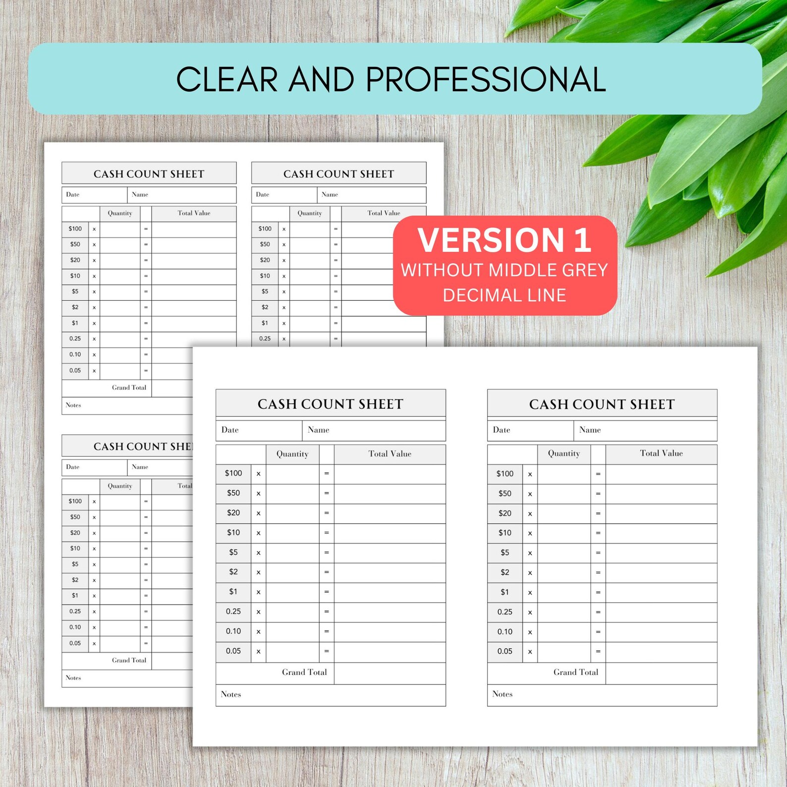 Cash Breakdown, Count Sheet, Cash Breakdown Slip PDF, Cash Withdrawal ...