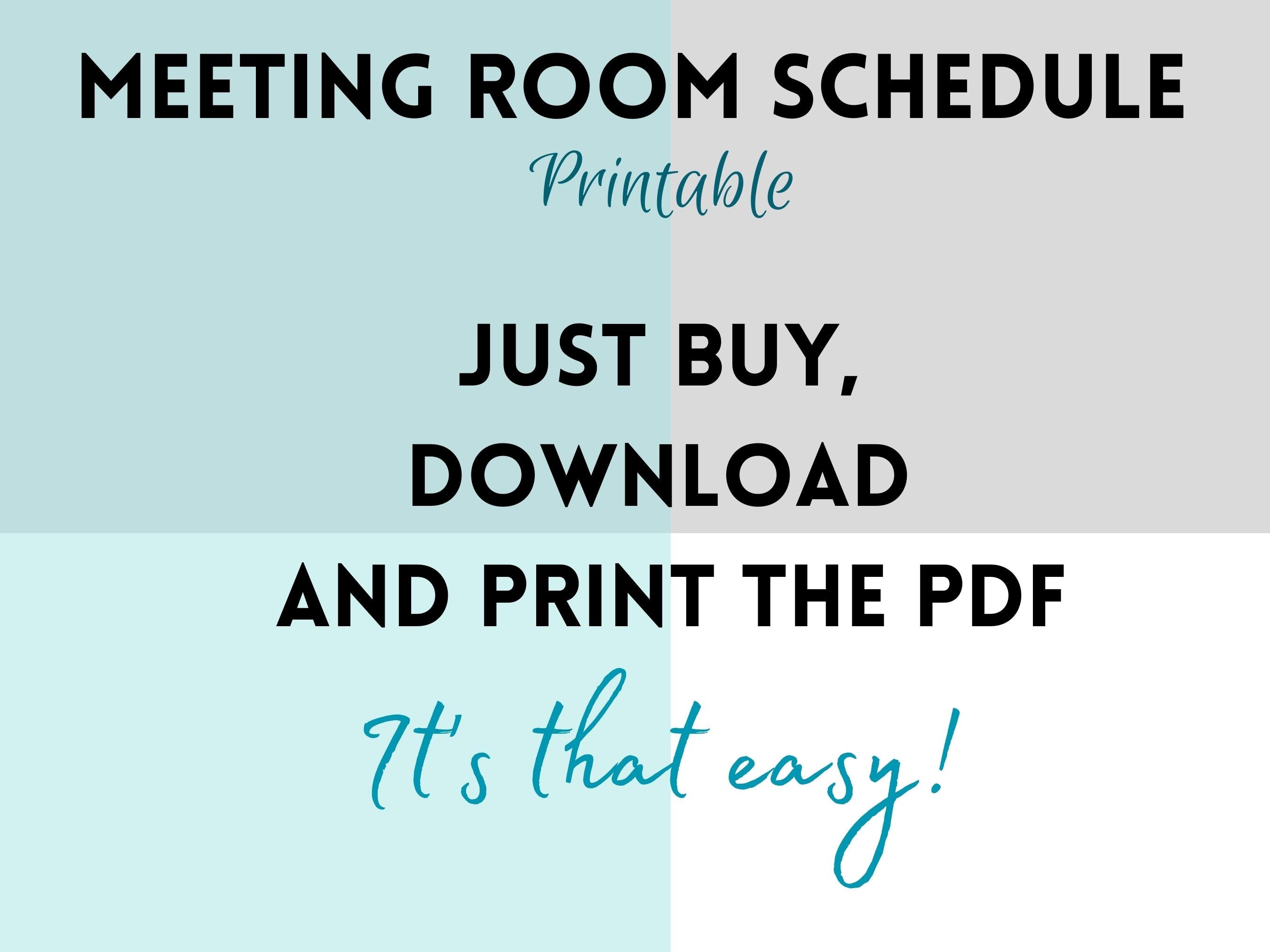 Meeting Room Schedule, Room Reservation Template, Conference Room ...