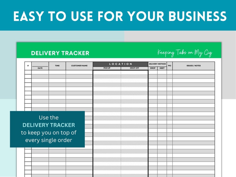 Food Delivery Tracker, Mileage Tracker, Door Dash, Log Book Planner ...