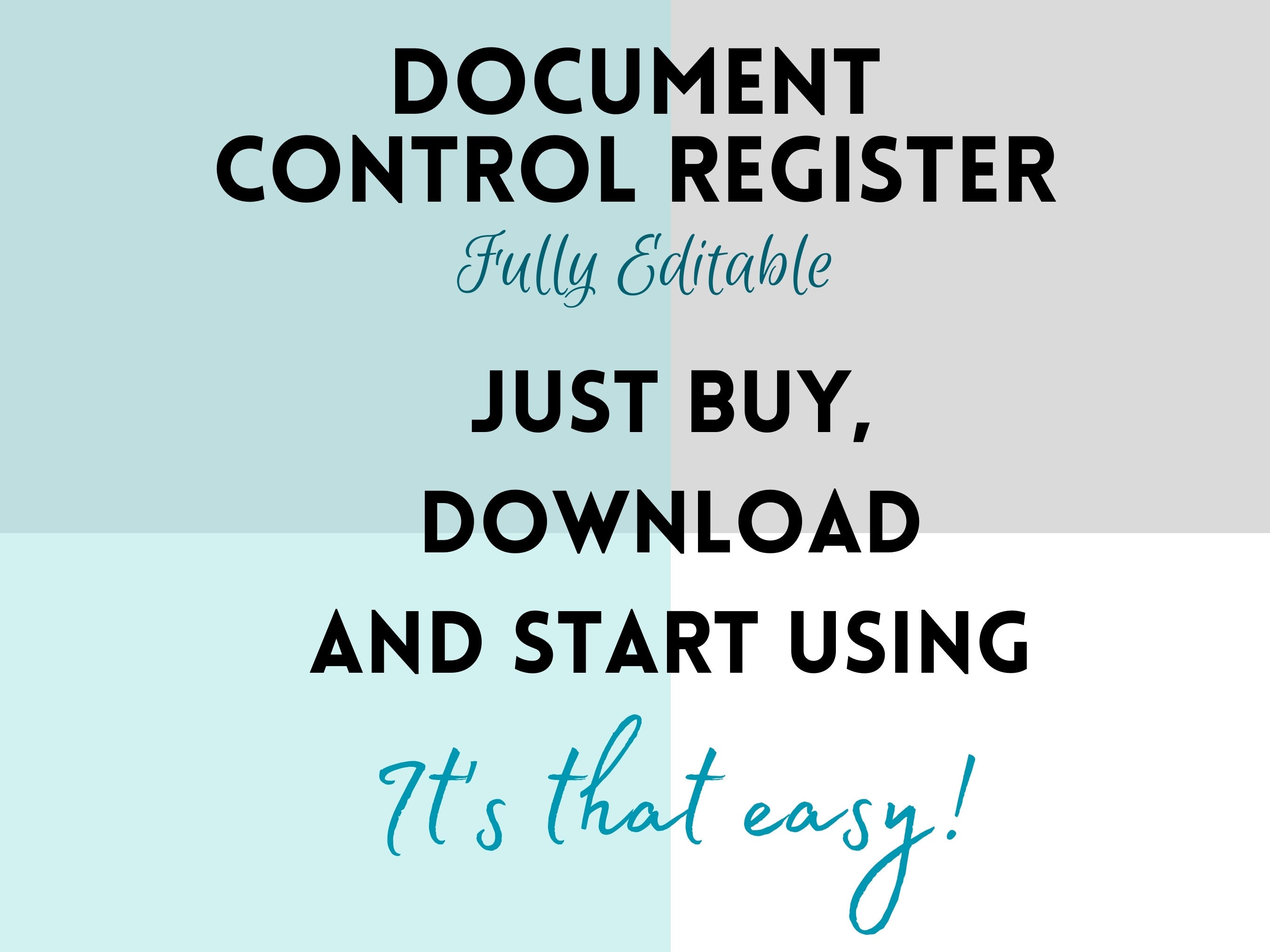 Document Control Register, Document Control Template, Business ...