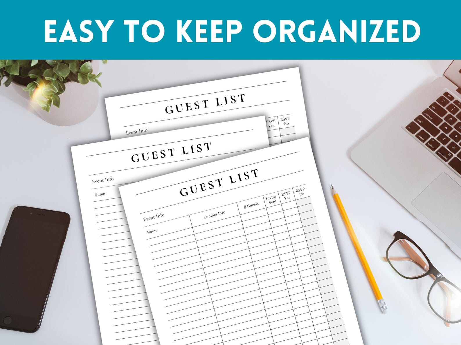 Printable Guest List Template, Printable Event Planner Log Template ...