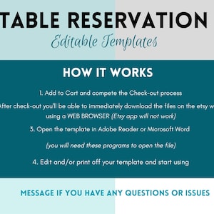 Editable Table Reservation List, Restaurant Table Reservation Form ...