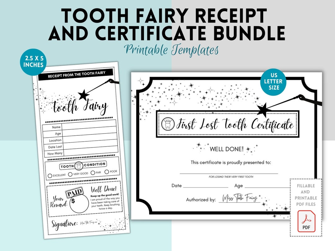 Tooth Fairy Letter Receipt Printable, Kids Tooth Fairy Letter, Lost ...