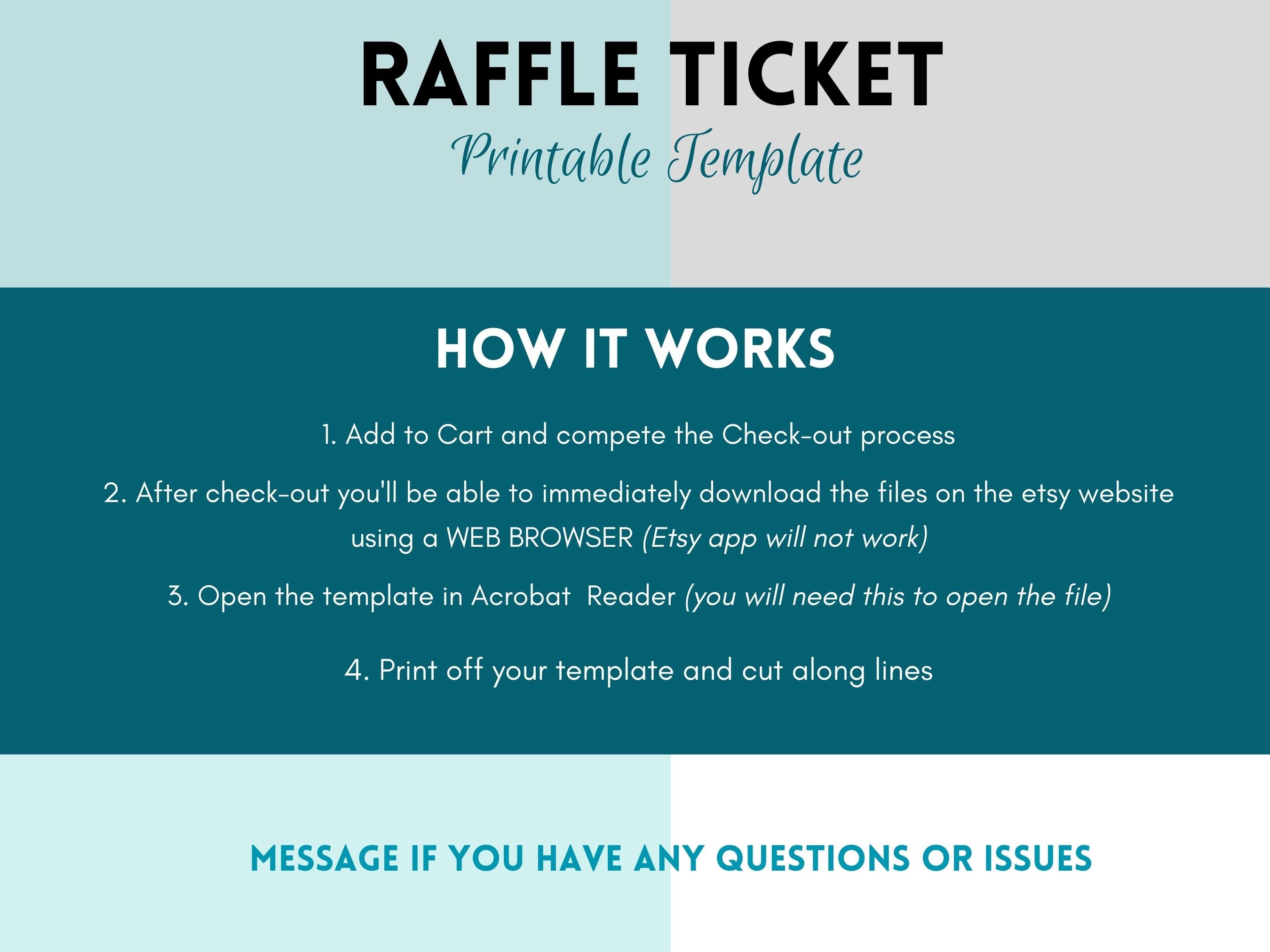 Printable Raffle Ticket Enter to Win Printable Ticket - Etsy