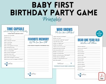 Baby's First Birthday Party Game, Printable 1st Birthday Game, How Well ...