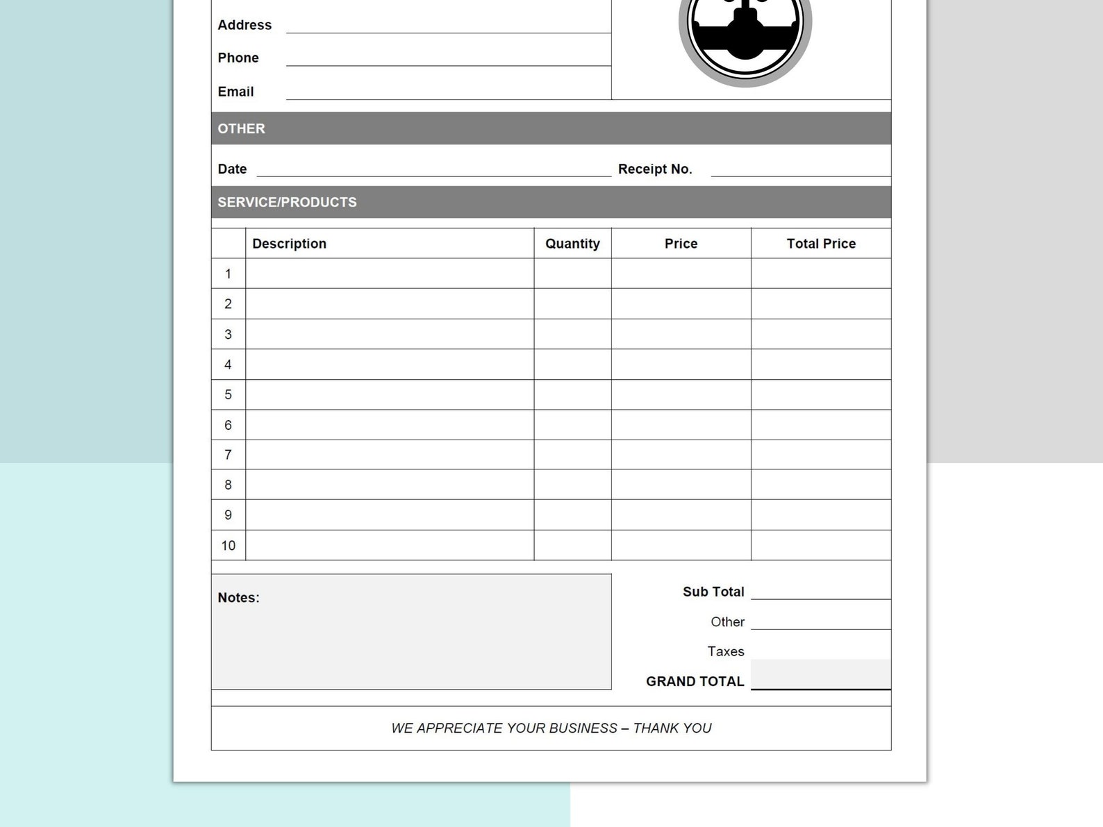 Business Receipt, Customer Receipt, Small Business Template, Receipt ...