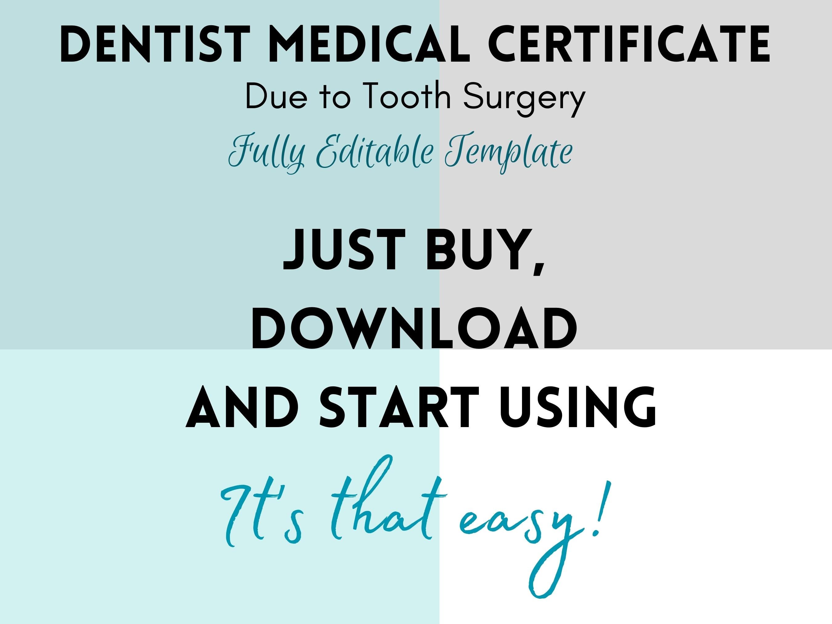 Dentist Note, Dental Letter, Dentist Excuse, Doctor's Surgery Note ...