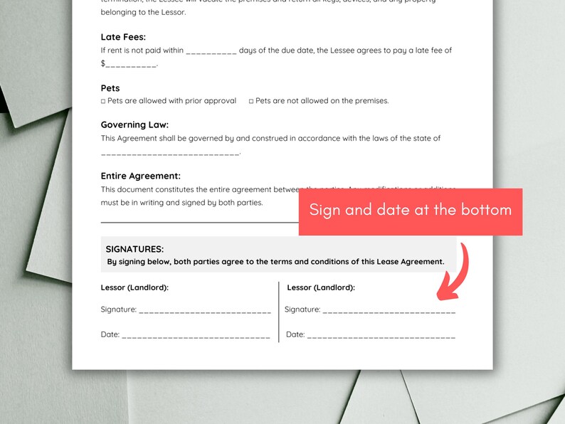 Simple Lease Agreement, Rental Agreement, Lease Contract, Residential ...