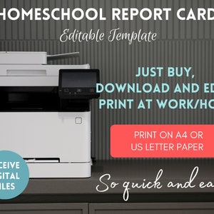 Editable Homeschool Report Card, Homeschooling Progress Report, Grade ...