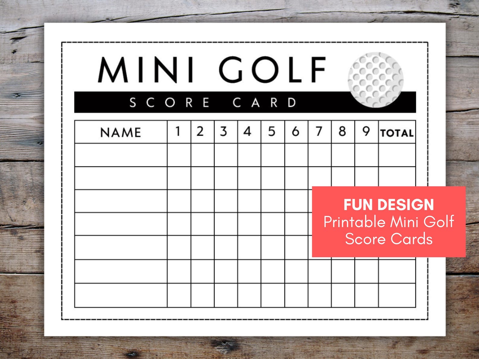 Printable Mini Golf Score Card, Mini Golf Putt Putt Party Score Sheet ...