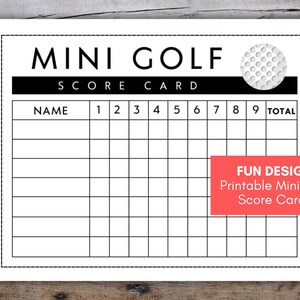 Printable Mini Golf Score Card, Mini Golf Putt Putt Party Score Sheet ...