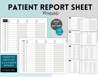 Nursing Report Sheet Multiple Patients - Etsy