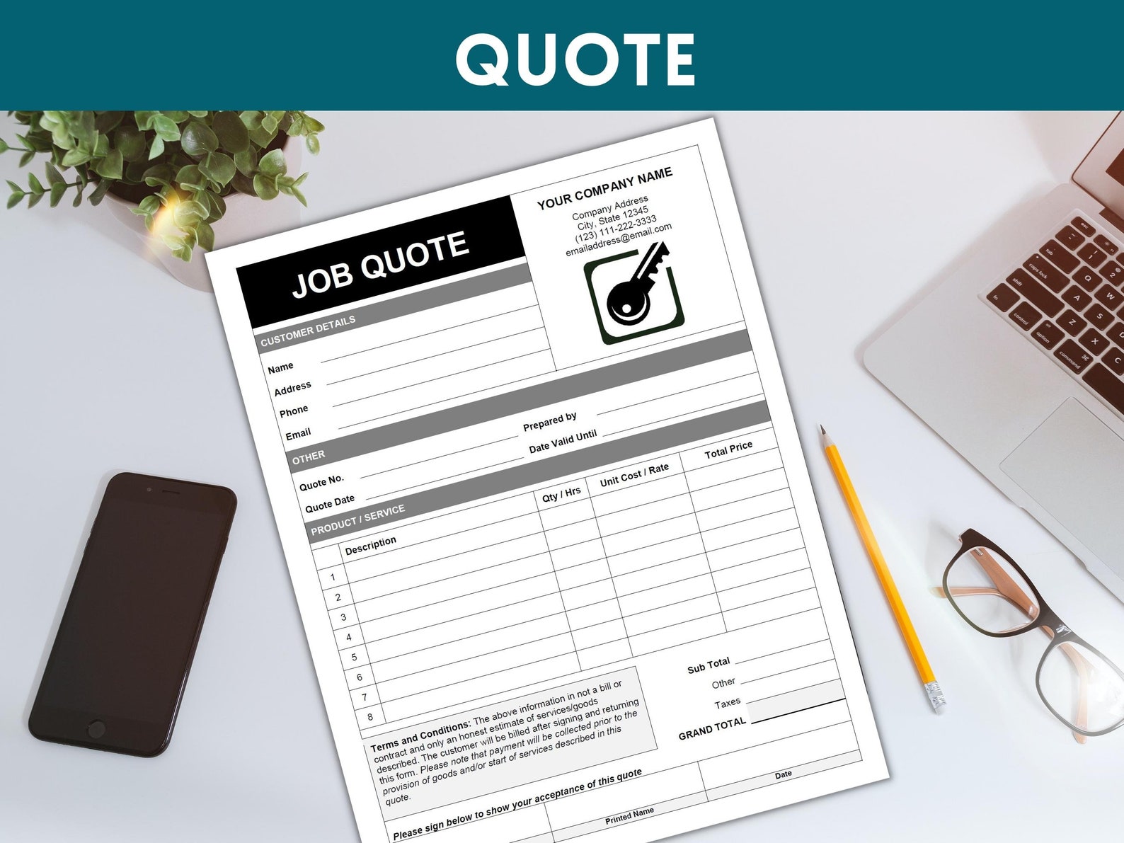 Business Template Bundle, Invoice, Quote, Receipt, Small Business ...