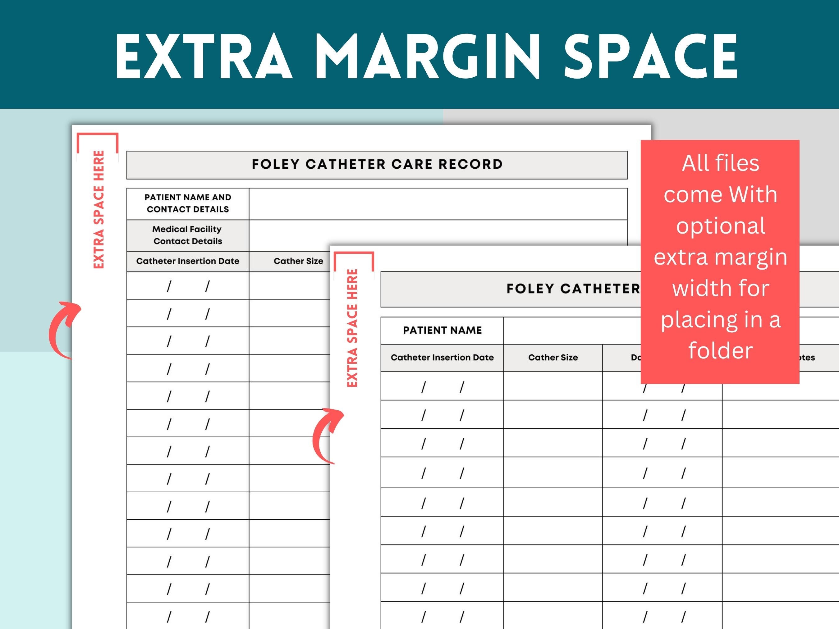Foley Catheter Care Chart, Catheter Form, Foley Catheter Record Sheet ...