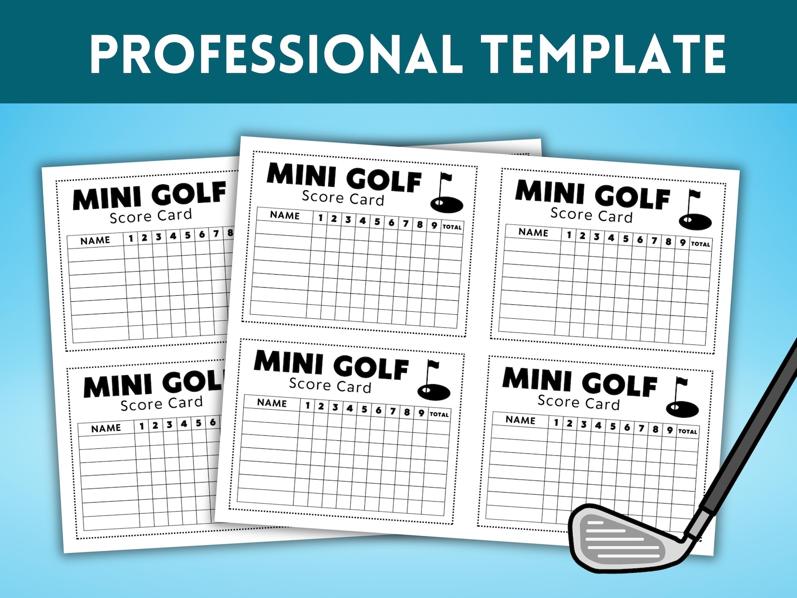 Printable Mini Golf Score Card, Mini Golf Putt Putt Party Score Sheet ...
