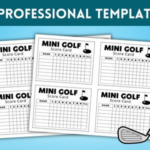 Printable Mini Golf Score Card, Mini Golf Putt Putt Party Score Sheet ...