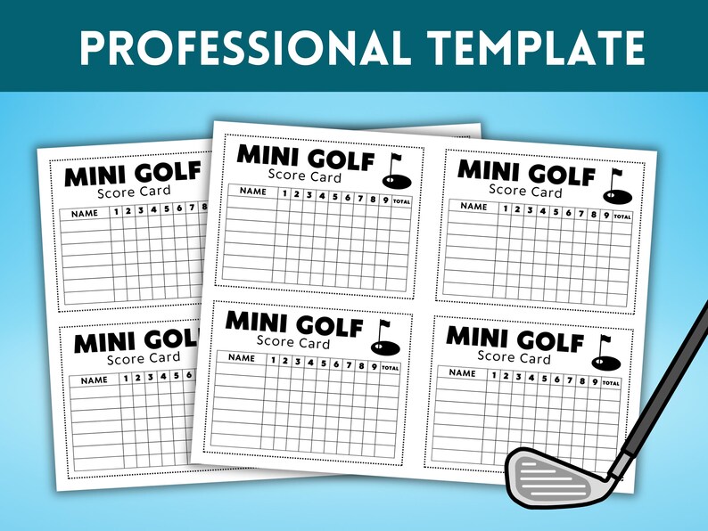 Printable Mini Golf Score Card, Mini Golf Putt Putt Party Score Sheet ...