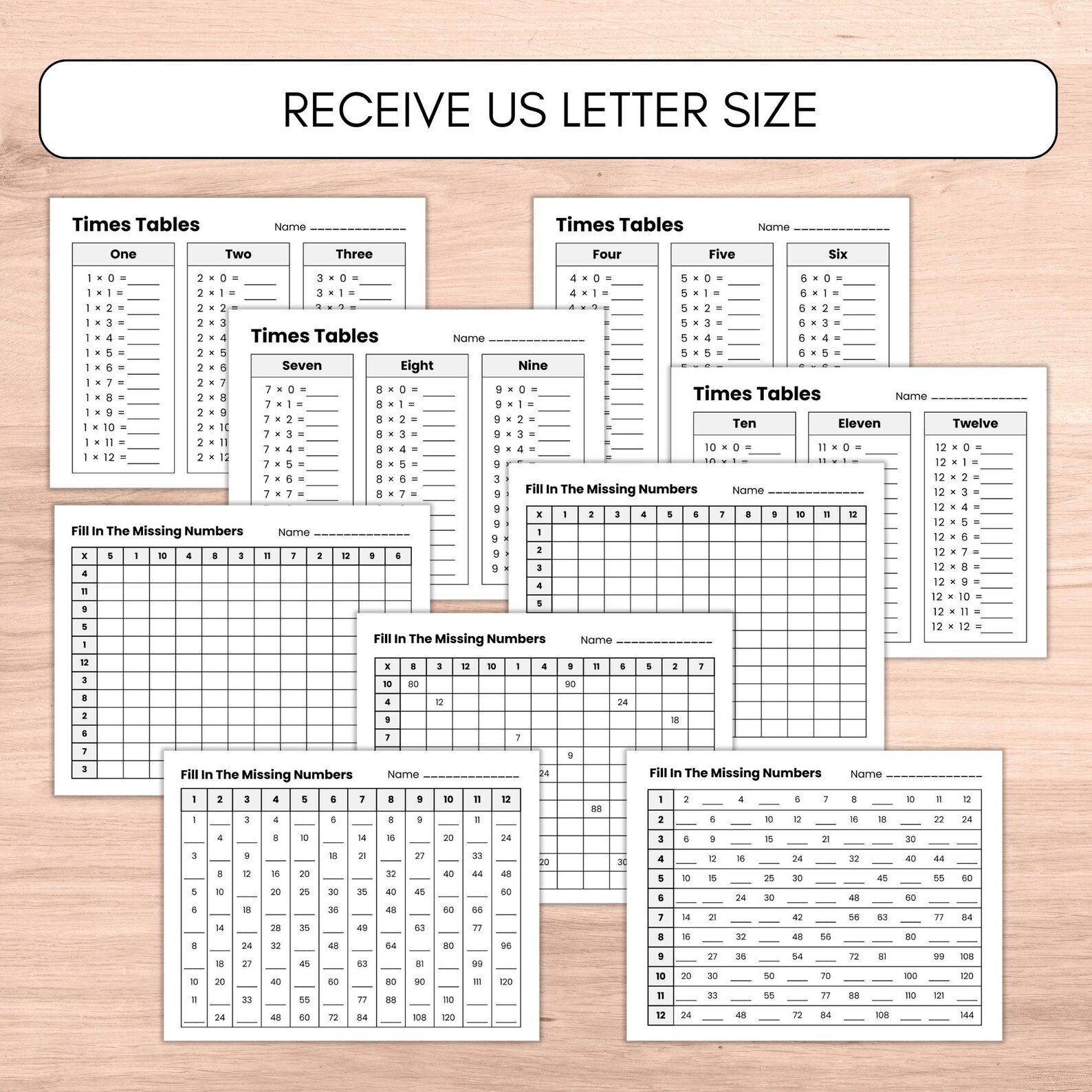 Printable Multiplication Chart and Worksheets, Home School Chart for ...