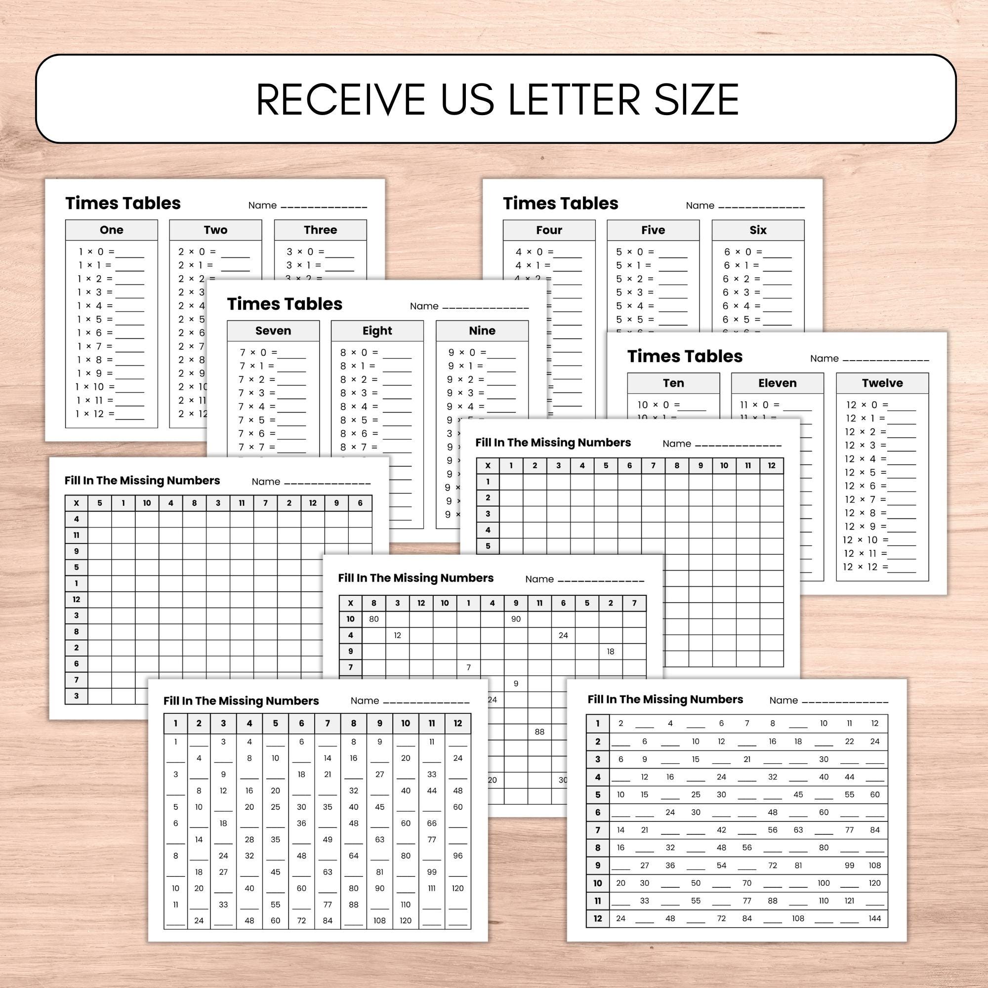 Printable Multiplication Chart and Worksheets, Home School Chart for ...