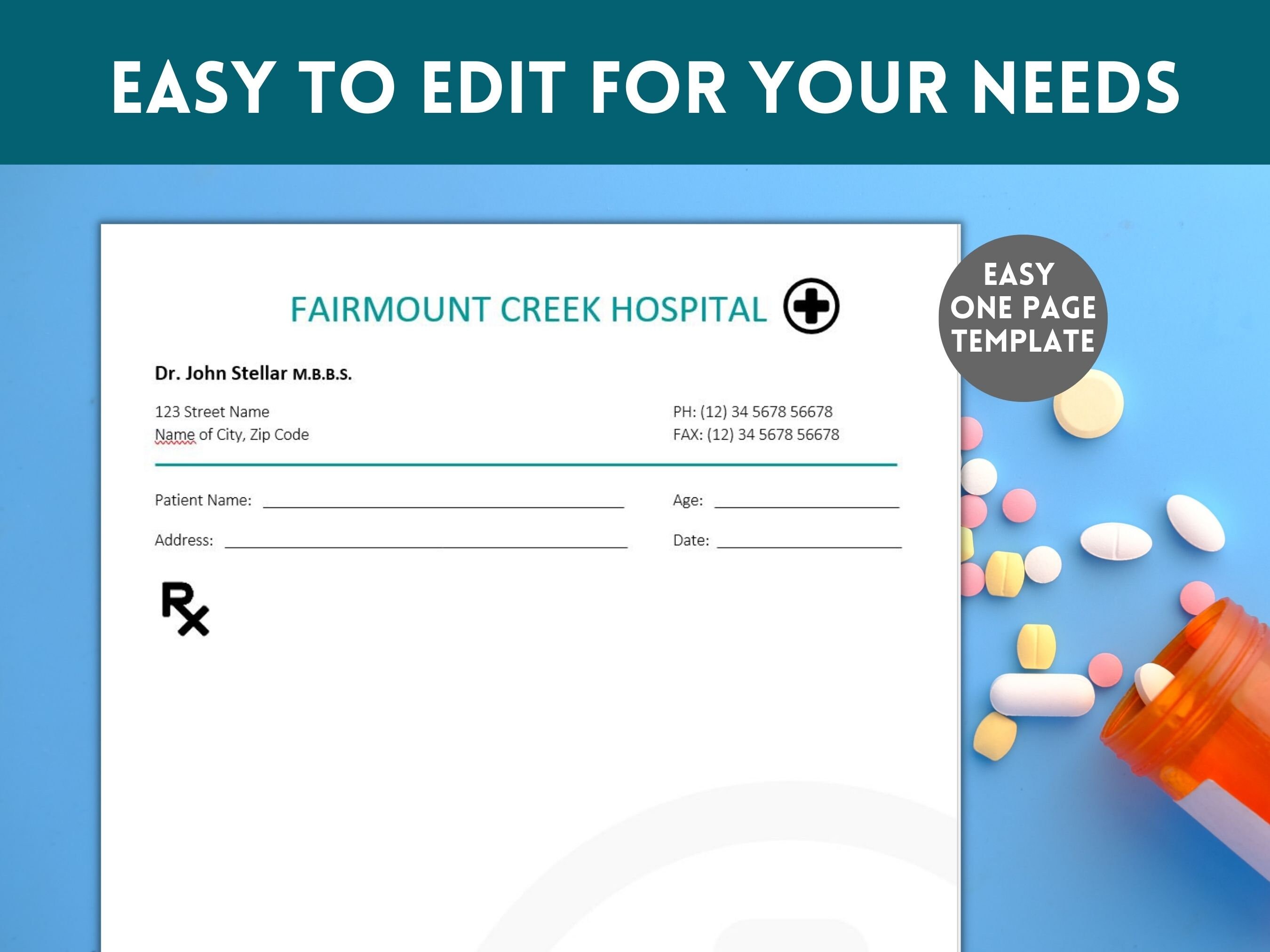 Prescription Pad Template, Rx Prescription Notepad Template ...