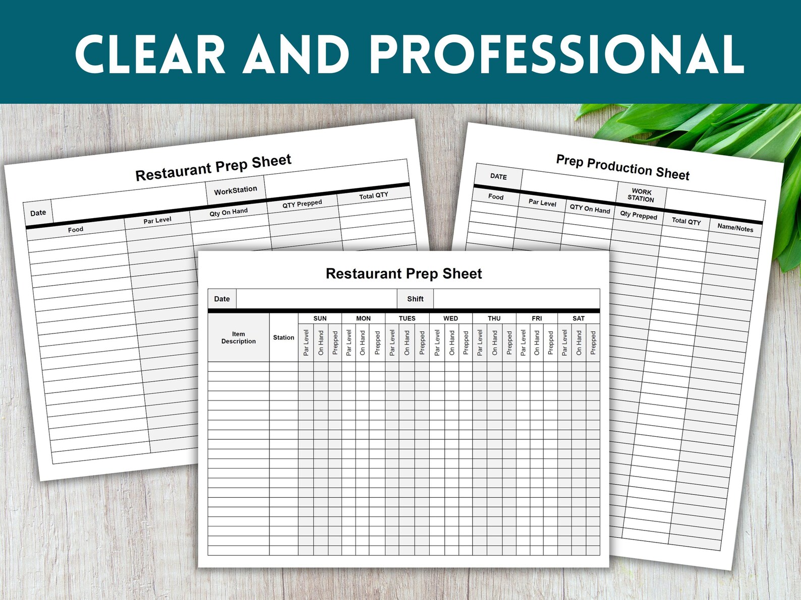 Restaurant Prep Sheet, Food Prep Chart, Food Prep Sheet, Restaurant ...