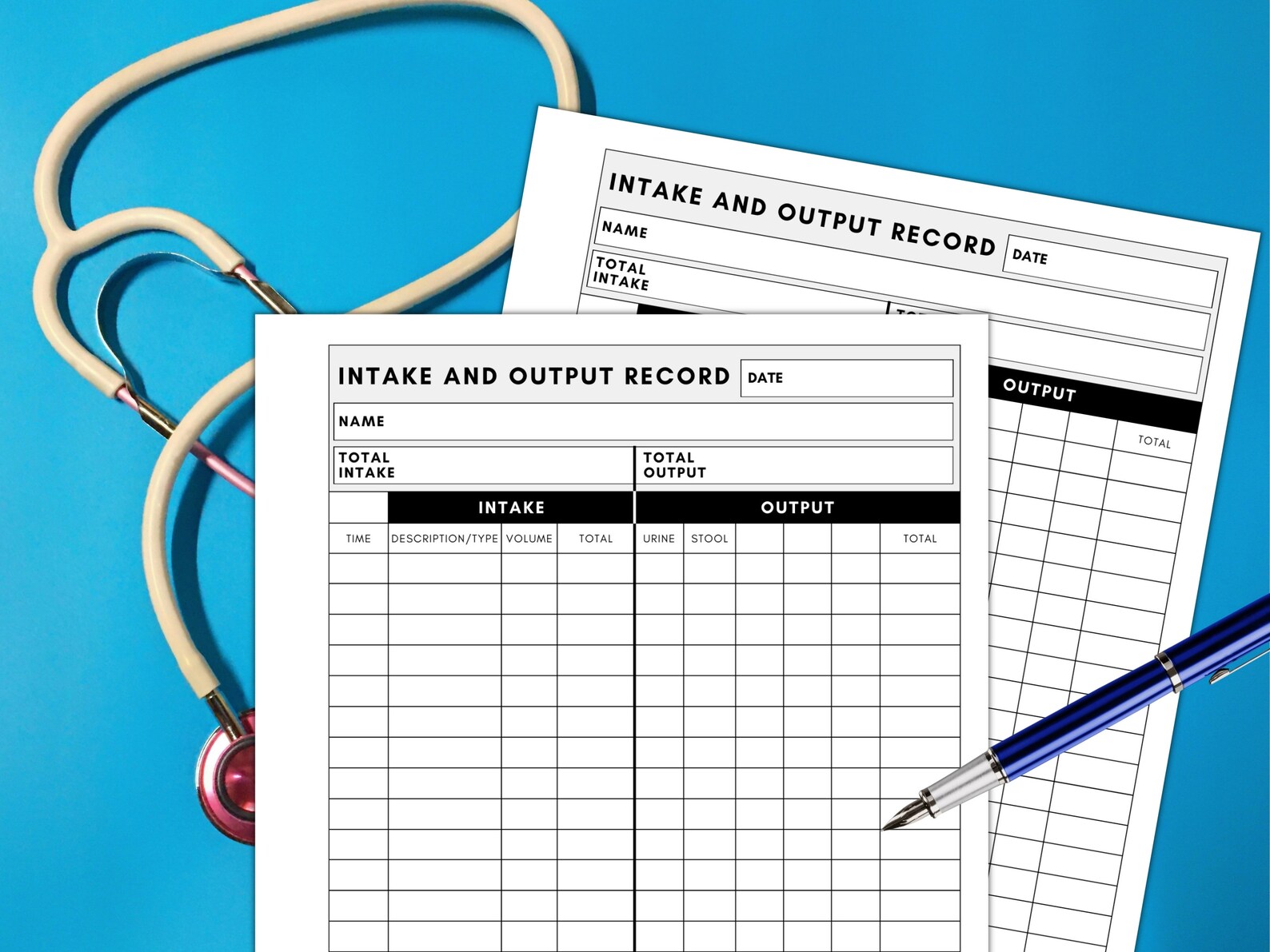Fluids Intake and Output Record, Fluid Balance Chart, Intake and Output ...