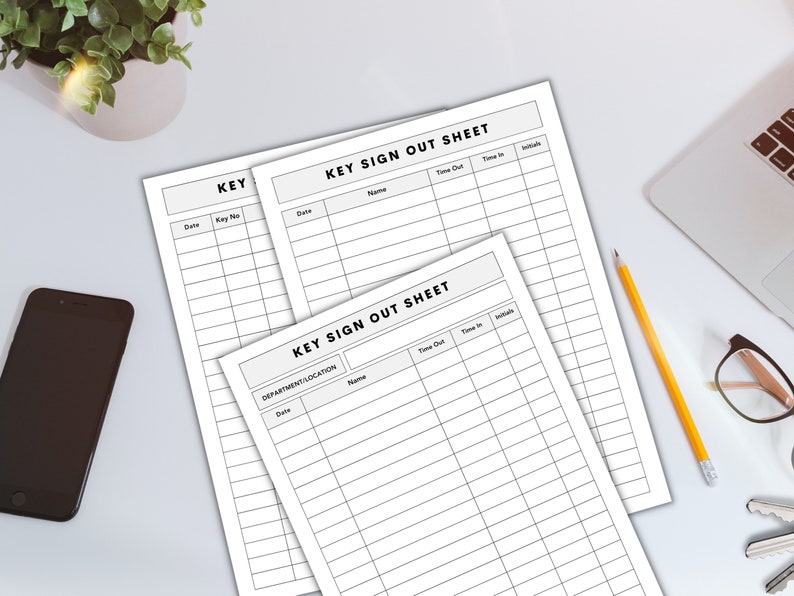 Key Sign Out Sheet, Key Signature List, Contact List, Sign in Out Form ...