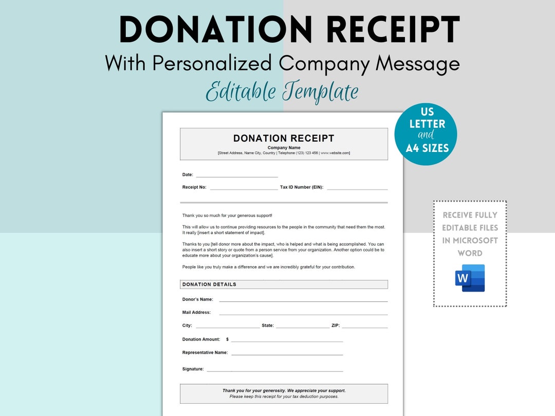 Donation Receipt, Nonprofit Donation Receipt, Donation Receipt Forms ...