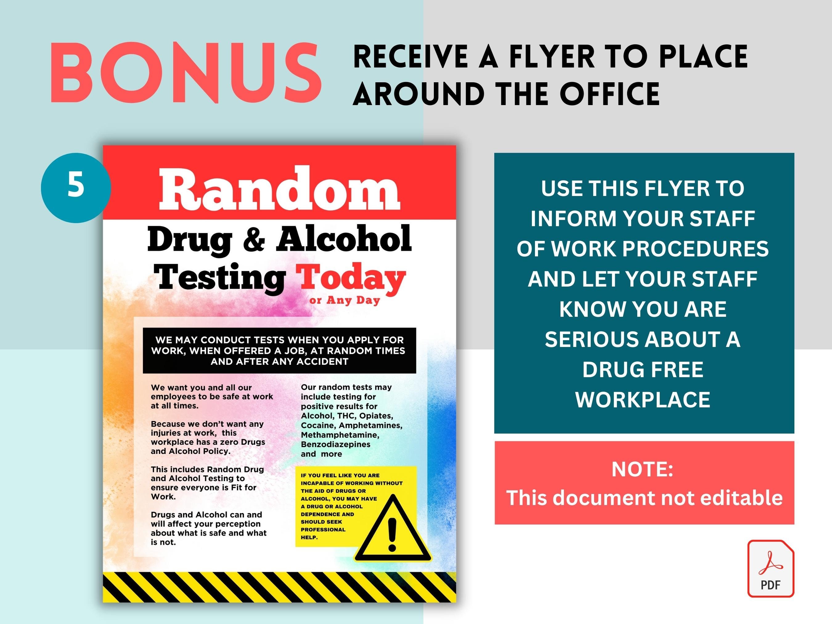 Drug Alcohol Testing Form, Drug Alcohol Testing Template, Editable Drug ...