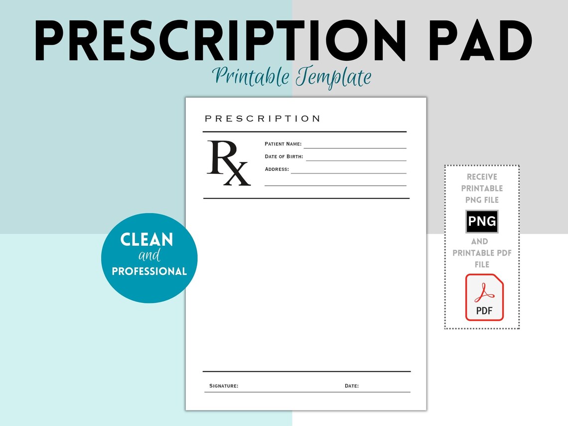 Prescription Pad Template, Rx Prescription Notepad Template ...
