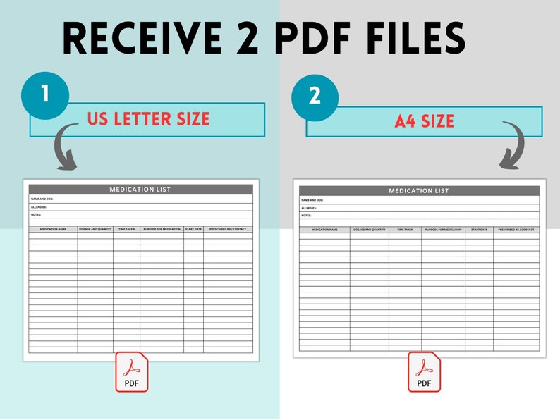 Medication Tracker, Medication Log, Medication List, Medication Chart ...