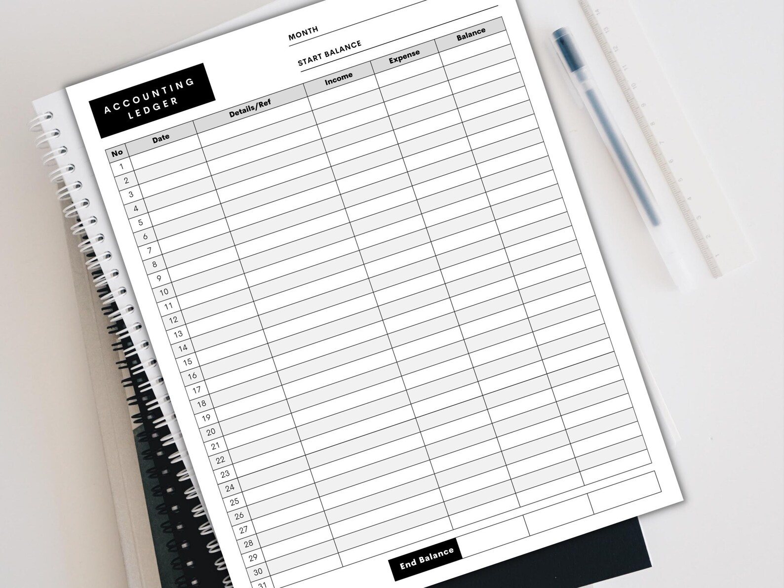 Printable Accounting Ledger, Money Tracker and Expense Tracker, General ...
