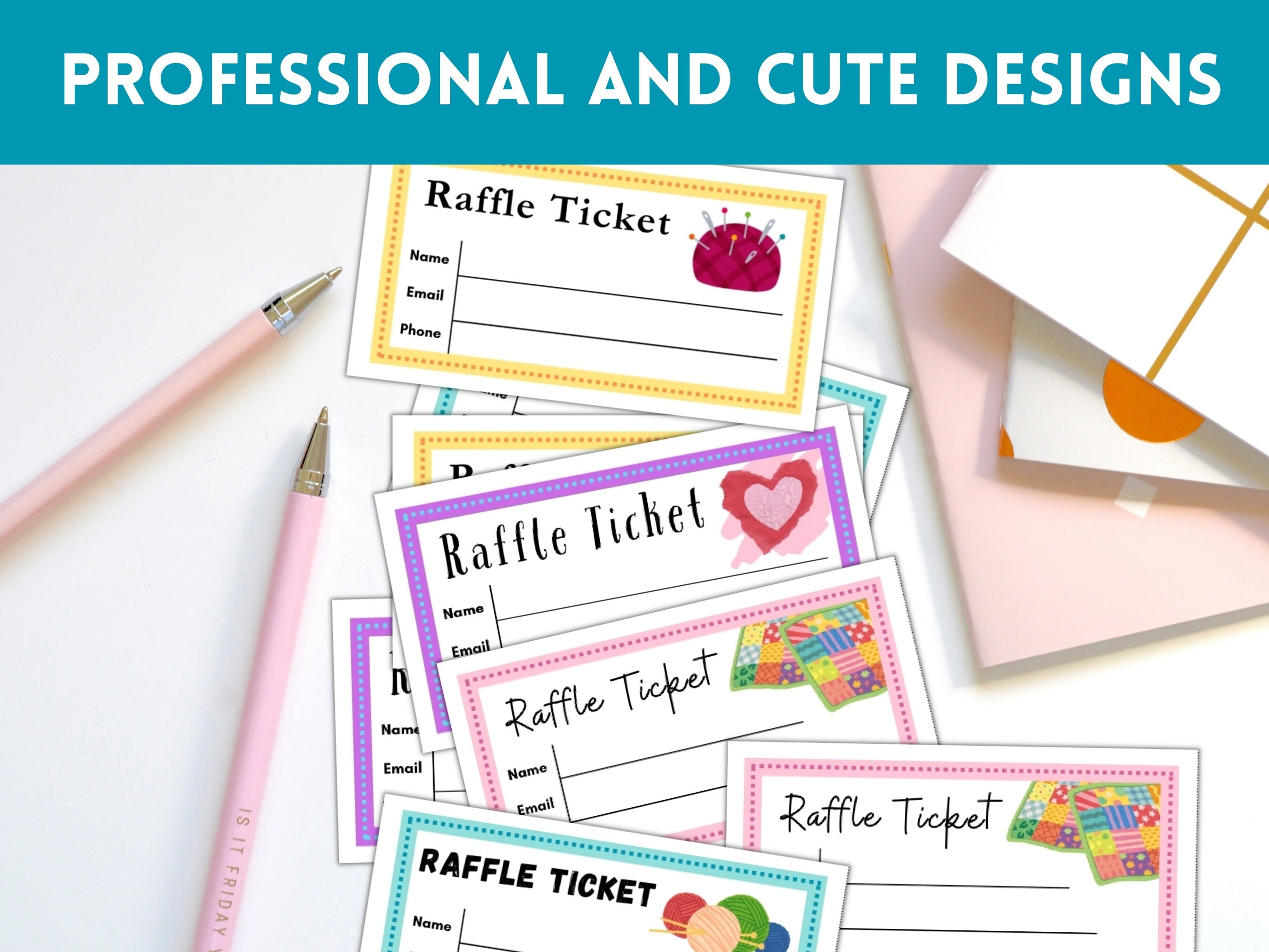 Raffle Ticket, Printable Raffle Prize, Enter to Win Ticket, Quilt ...