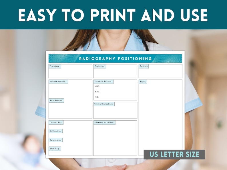 Radiography Positioning and Procedures Notes Template, Radiology ...