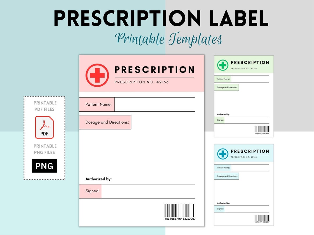 Fully Blank Prescription Label, Prescription Pad Label Template ...